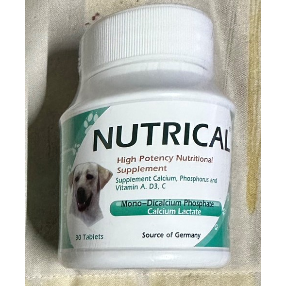 Nutrical Tab 30Tab นูตริแคล อาหารเสริมสำหรับสุนัข แคลเซียม ฟอสฟอรัส ...