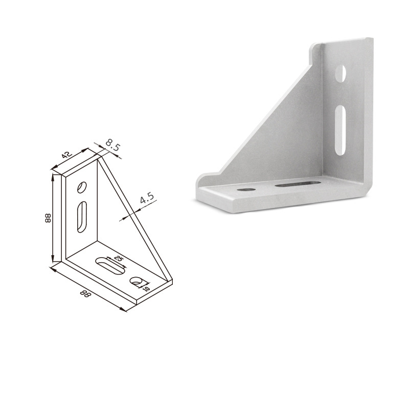 10 ชิ้น/pcs Aluminum Profile Bracket Corner เหล็กฉาก สำหรับ อลูมิเนียม ...