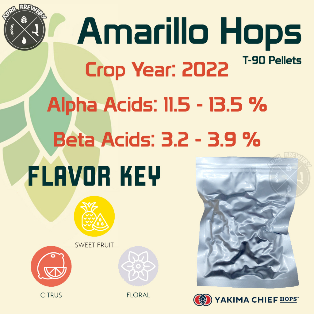 Amarillo Hops Pellets ฮอปส์ เพลลิท ทำเบียร์ Pale Ale, IPA และอื่นๆ ...