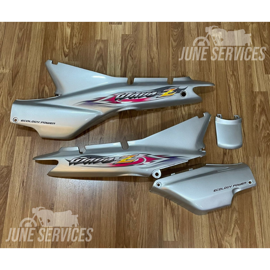 Wave 100 เก่า ชุดท้าย 4 ชิ้น สีเทา (411) ติดลายwave Z | Shopee Thailand