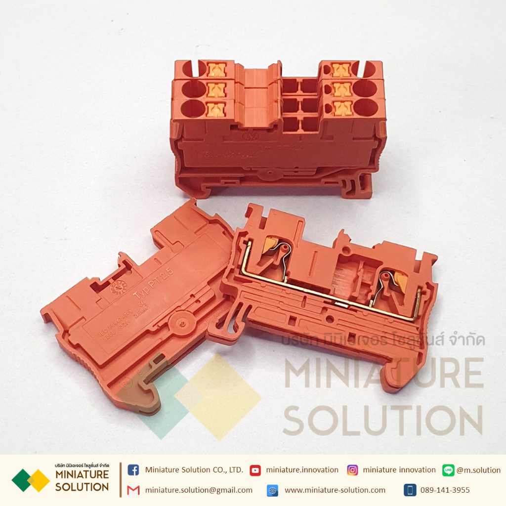 เทอมินอล บล็อก PT 2.5 PTTB2.5 Terminal Block Contact สีเทา สีฟ้า สี ...