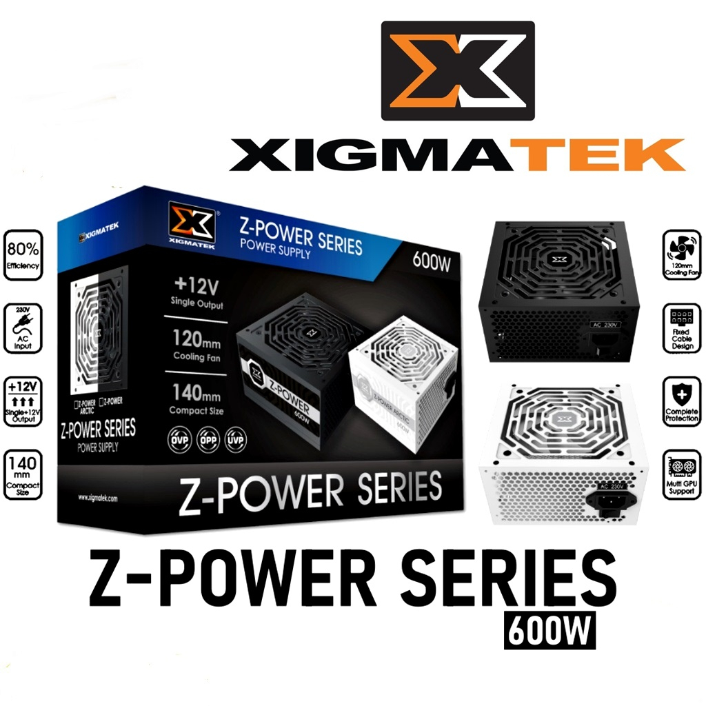 POWER SUPPLY (อุปกรณ์จ่ายไฟ) XIGMATEK Z-POWER 600W BLACK ประกัน 3 ปี | Shopee Thailand