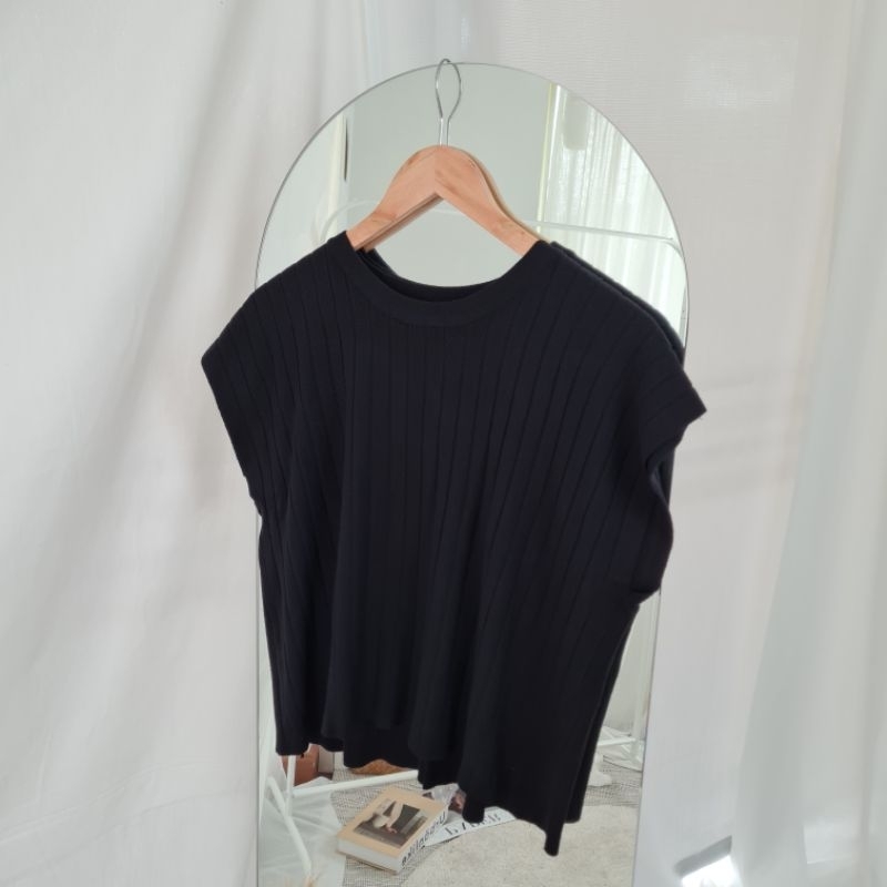 [ J758 ] คอกลมแขนล้ำร่องใหญ่ ไหมพรมนุ่ม | Shopee Thailand