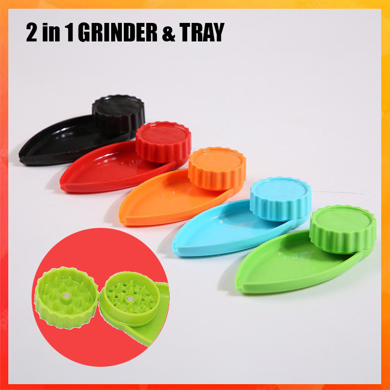 ที่บดสมุนไพรพลาสติกพร้อมถาด 2in1 Grinder&Tray พร้อมส่ง | Shopee Thailand