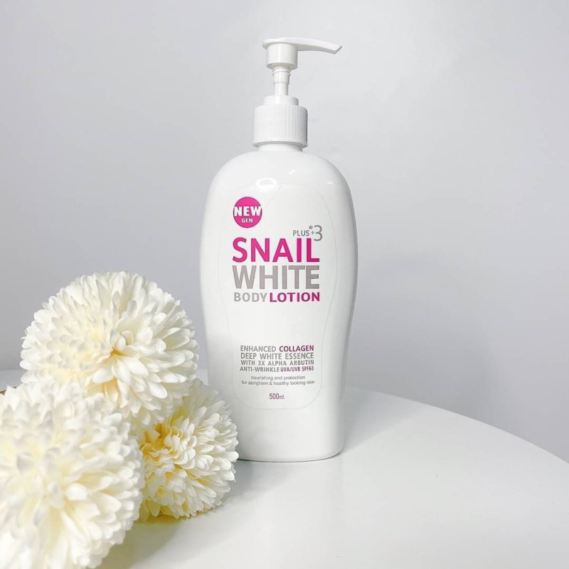 Snail White Plus+3 Body Lotion 500ml. โลชั่นบำรุงผิว สเนลไวทท์ | Shopee ...
