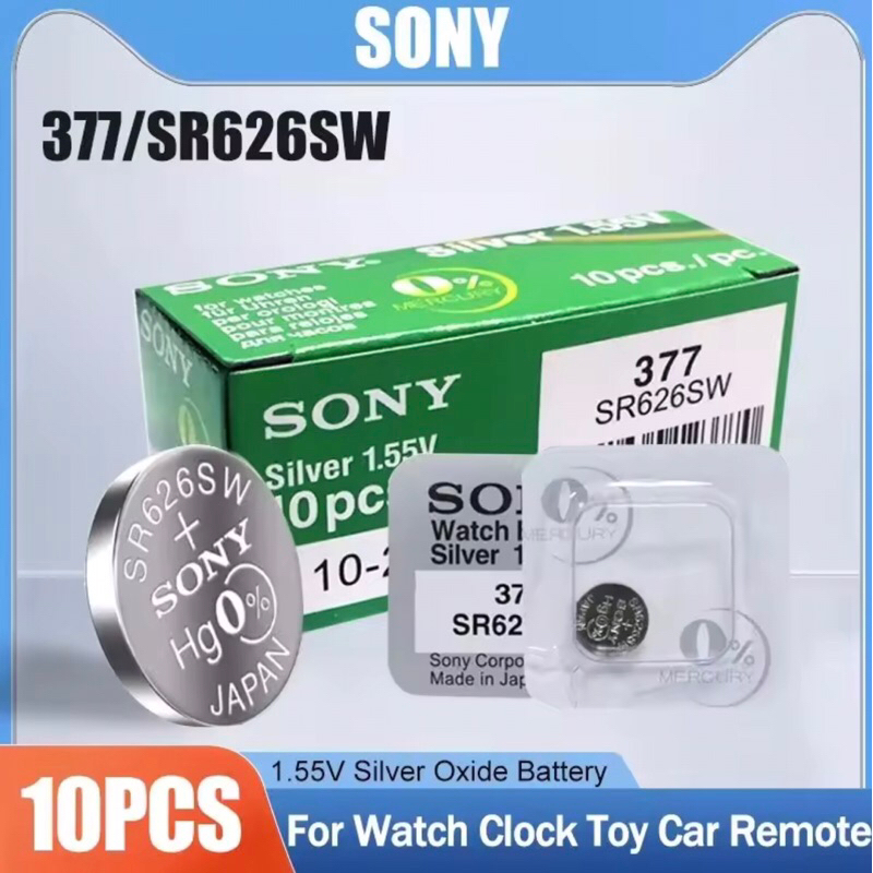377 sr626sw battery for watches SONY ถ่าน นาฬิกา แบตเตอรี่ | Shopee ...