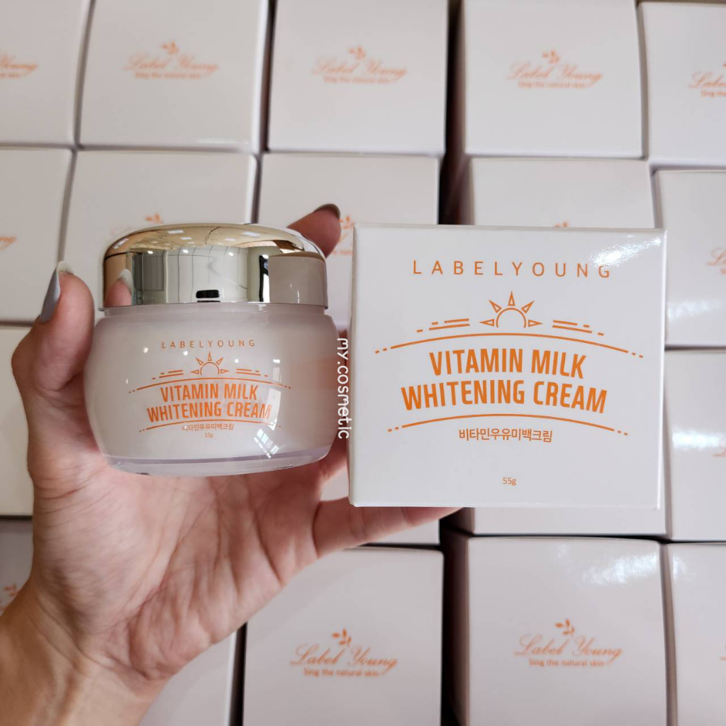 (🌼แท้ / พร้อมส่ง🌼) ครีมหน้าสด LABEL YOUNG Vitamin Milk Whitening Cream ...