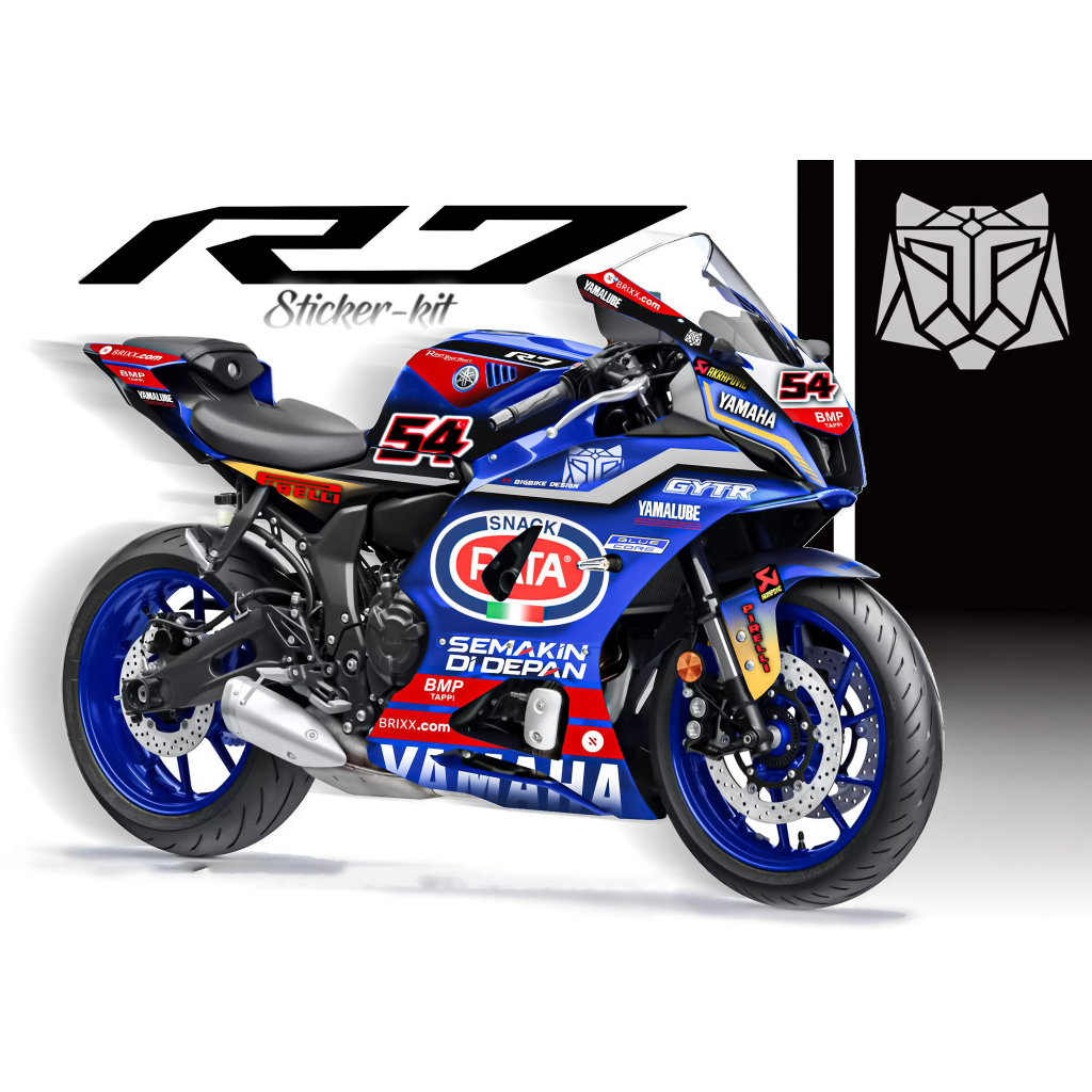 (เลือกสีด้านใน) [เกรด Premium Basic] ชุดสติ๊กเกอร์ Yamaha YZF-R7 (PATA ...