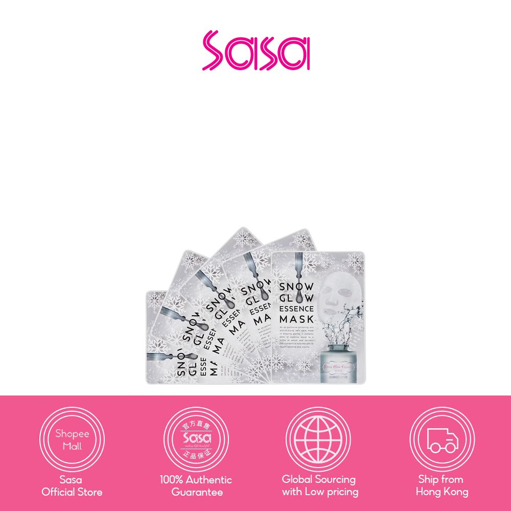 SASATINNIE Snow Glow Essence Mask (40ml x 5pcs) | Shopee Thailand