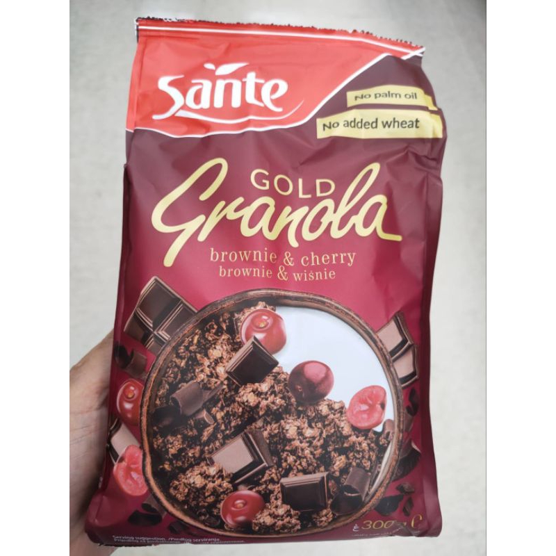 Sante Granola Gold Brownie&Cherry อาหารเช้าธัญพืช ผสม ช็อคโกแลต รสบราว ...