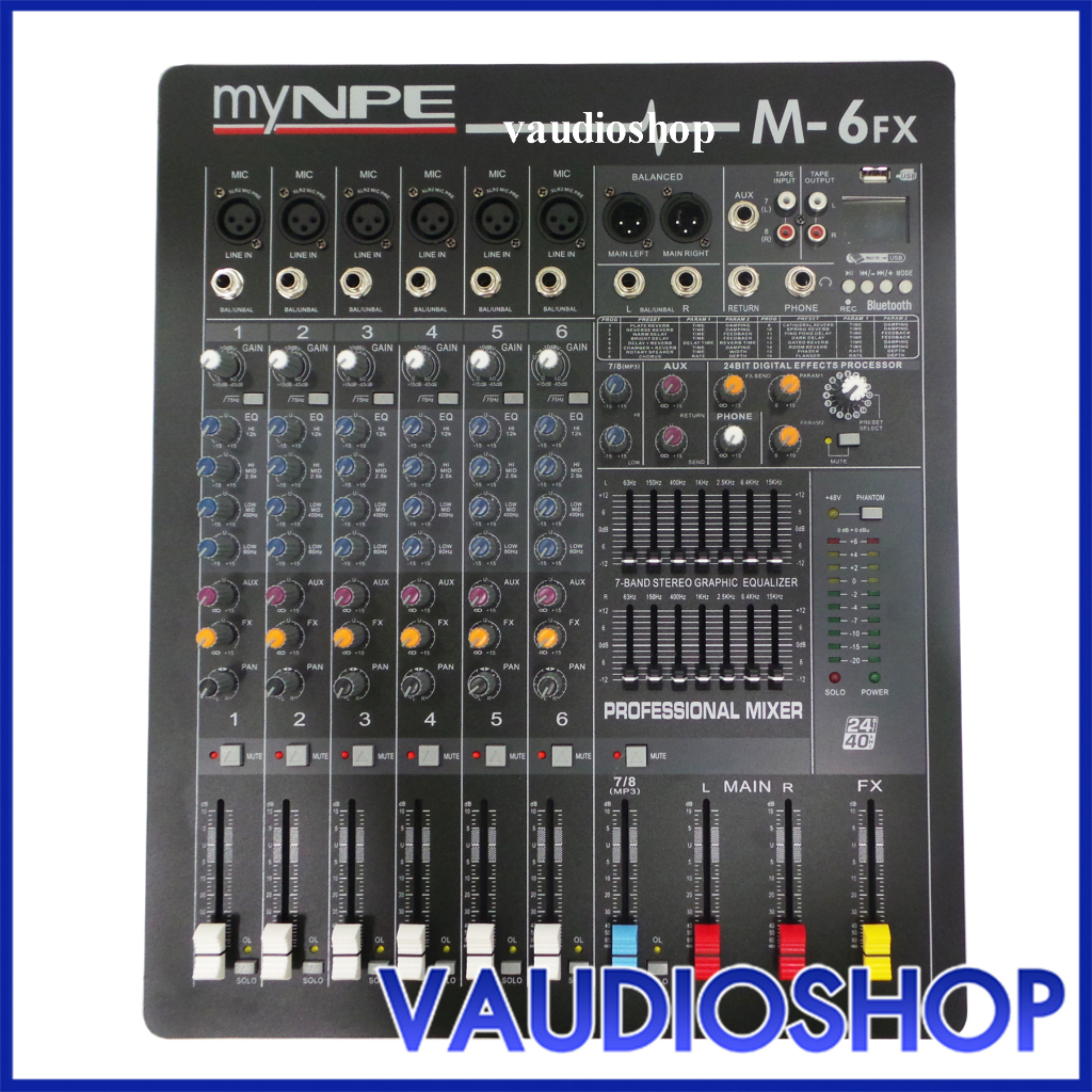 My NPE M-6 FX (USB,Bluetooth) MIXER มิกเซอร์ 6 Mono+Effect+Bluetooth NPE เอ็นพีอี M6FX | Shopee ...