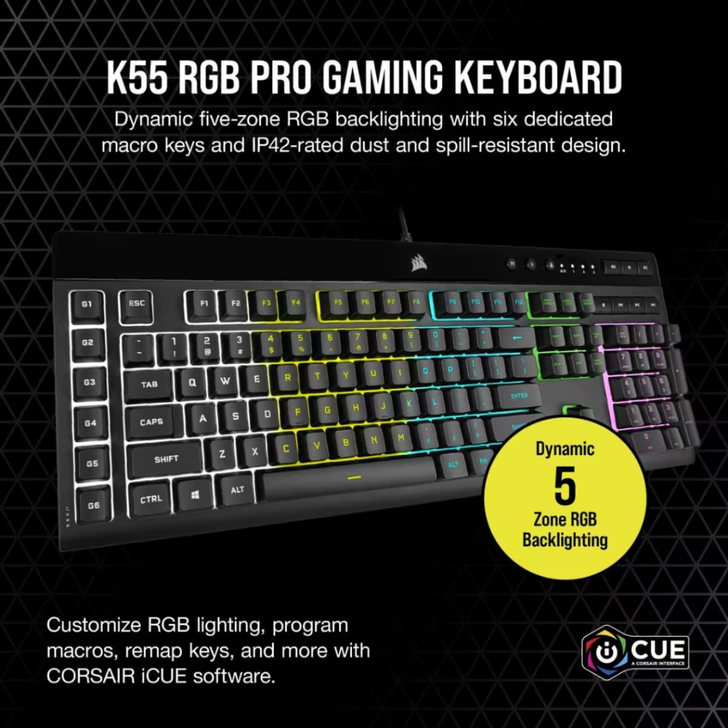 Corsair Keyboard K55 RGB PRO + KATAR PRO Gaming Bundle Set by UTECH ...