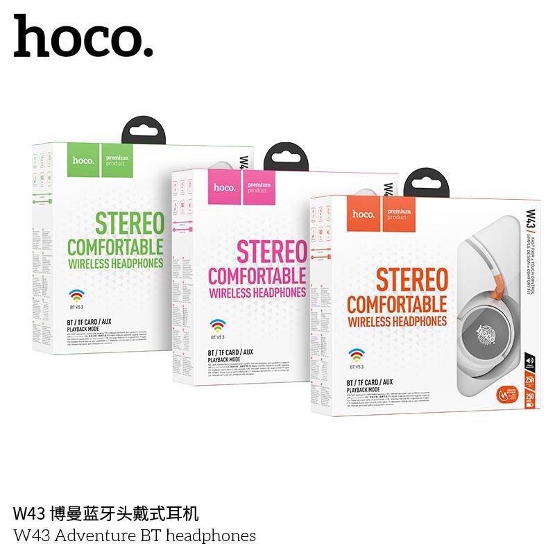 หุฟังบลูทูธไร้สายแบบครอบหู Hoco W43 Adventure BT Headphones | Shopee ...
