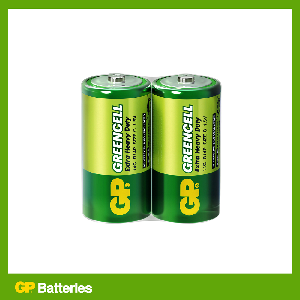 GP GreenCell Battery Size C 14G (R14P 1.5V),(Pcs2) แพ็ค 2ก้อน | Shopee ...