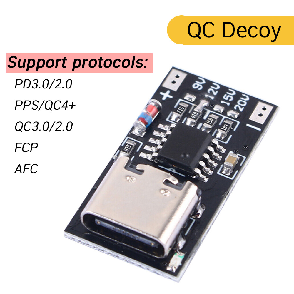 PD/QC Decoy Board Housing Fast Charge USB Boost Trigger Module Type-C ...