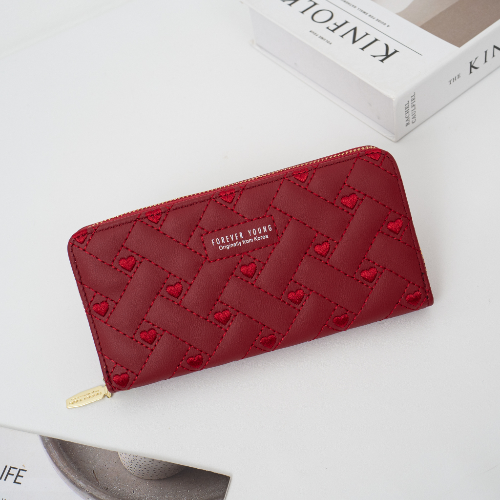 กระเป๋าสตางค์ Forever Young ใบยาวซิปรอบหน้าปักลาย มีให้เลือกหลายแบบ ...