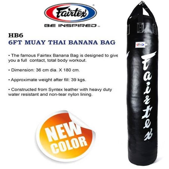 Fairtex Heavy Bag HB6 Banana 6 Feets Training (un-filled) MMA K1 กระสอบ ...