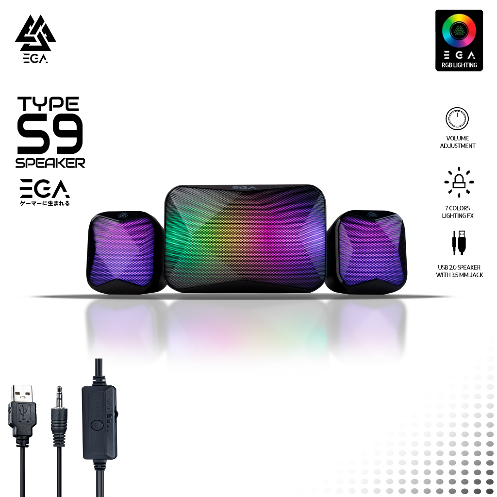 ลำโพงคอม EGA TYPE S3 S7 S9 Speaker (USB+3.5mm) รับประกันศูนย์ 1 ปี ...