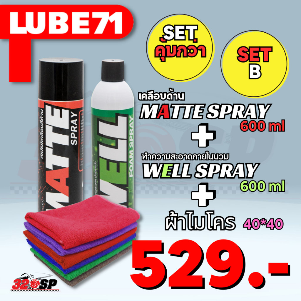 เซตสเปรย์ทำความสะอาดหมวกกันน็อค Lube 71 Wink / Matte / Well / Wash ...