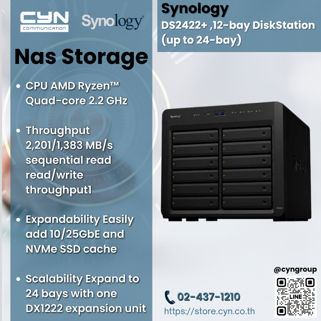 Synology DS2422+ ,12-bay DiskStation (up to 24-bay) | Shopee Thailand