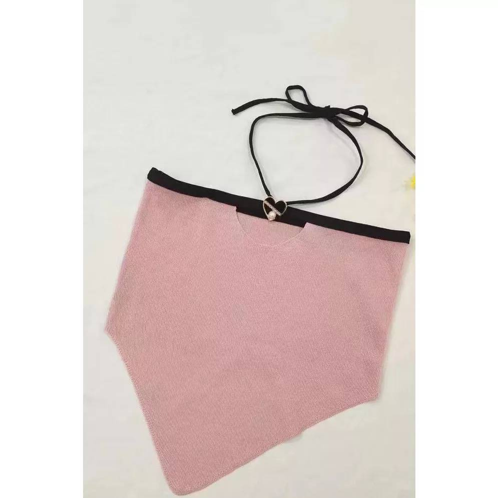 SHOP_MKL เสื้อสายเดี่ยว ทรงสามเหลี่ยม เสื้อแฟชั่น ทรงสวย สีพาสเทล #T685 | Shopee Thailand