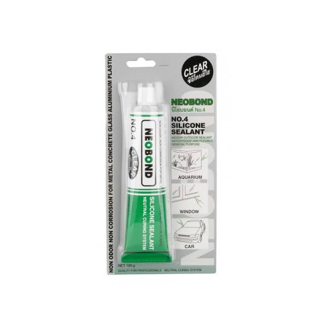 NEOBOND กาวซีลิโคน ติดตู้ปลา สีใส แบบหลอด 100G สามารถทาสีทับได้ ป้องกัน ...