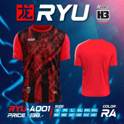 เสื้อกีฬาแขนสั้น พิมพ์ลาย เนื้อผ้าดี รุ่น RYU-A001 ภาค 1 | Shopee Thailand