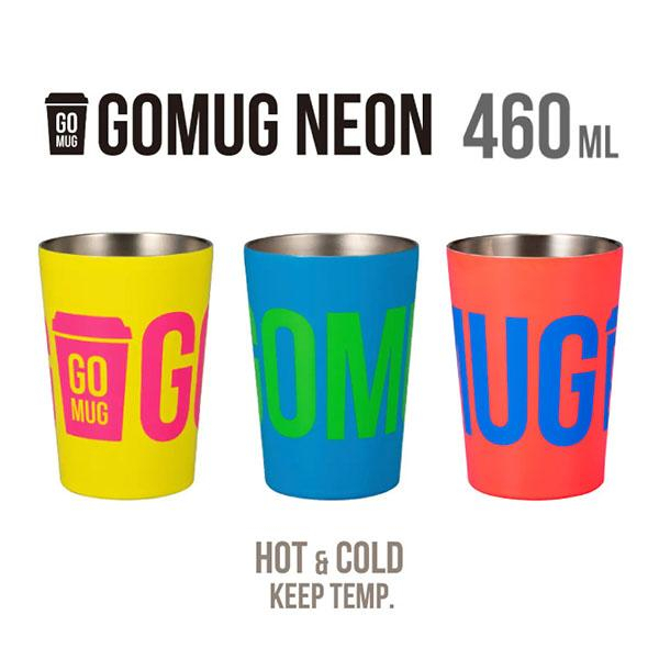 JAPAN GOMUG NEON แก้วน้ำสแตนเลสเก็บความร้อนและเย็น ได้พอดีแก้วกาแฟจากร้านสะดวกซื้อ ลวดลายสไตล์เ ...