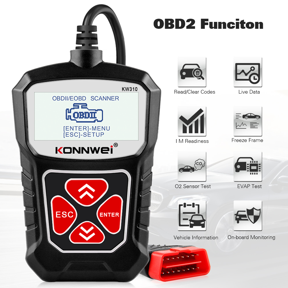 Konnwei Kw310 Obd2 เครื่องสแกนเนอร์วินิจฉัยรถยนต์ สําหรับ Auto Obd 2 ...