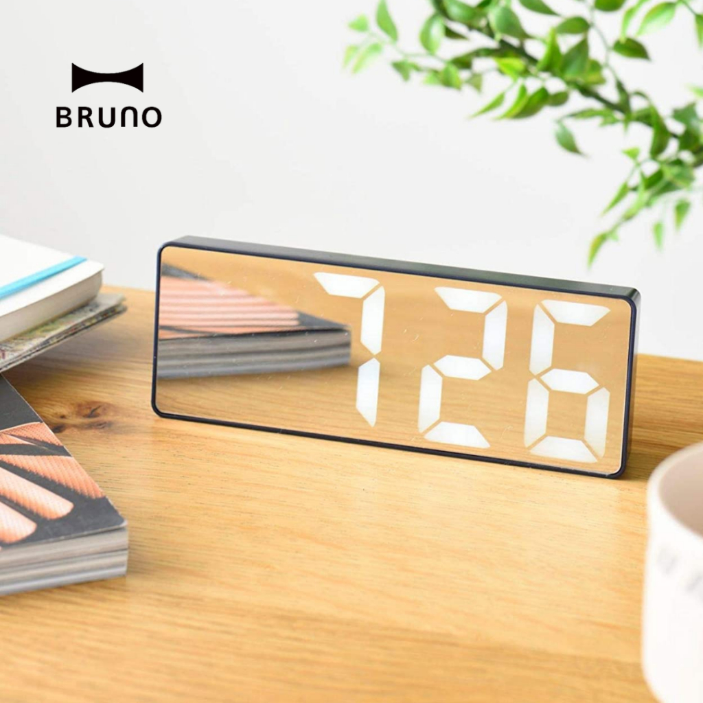BRUNO LED Mirror Clock BCA025 นาฬิกาตั้งโต๊ะดิจิทัล LED | Shopee Thailand
