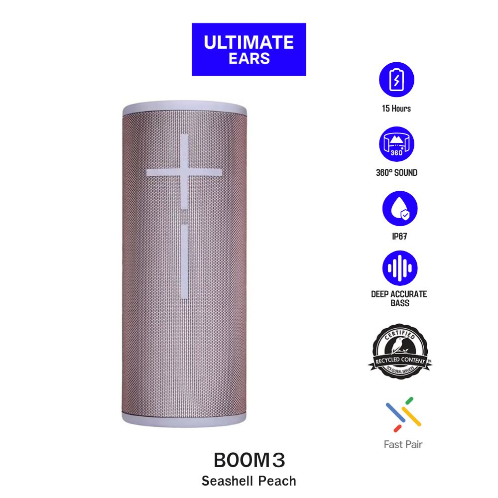 ลำโพง บลูทูธ Ultimate Ears Speaker Bluetooth Boom3 Seashell Peach ...