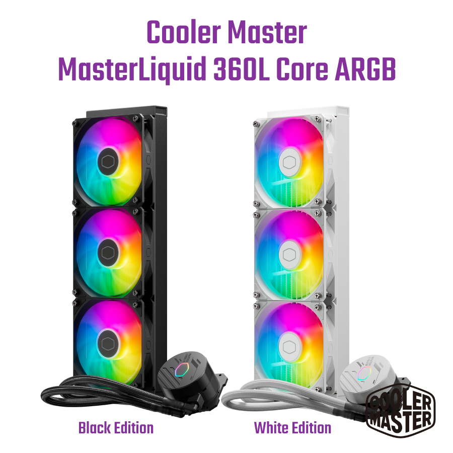 Cooler Master MasterLiquid 360L Core ARGB All In One Liquid CPU Cooler ...