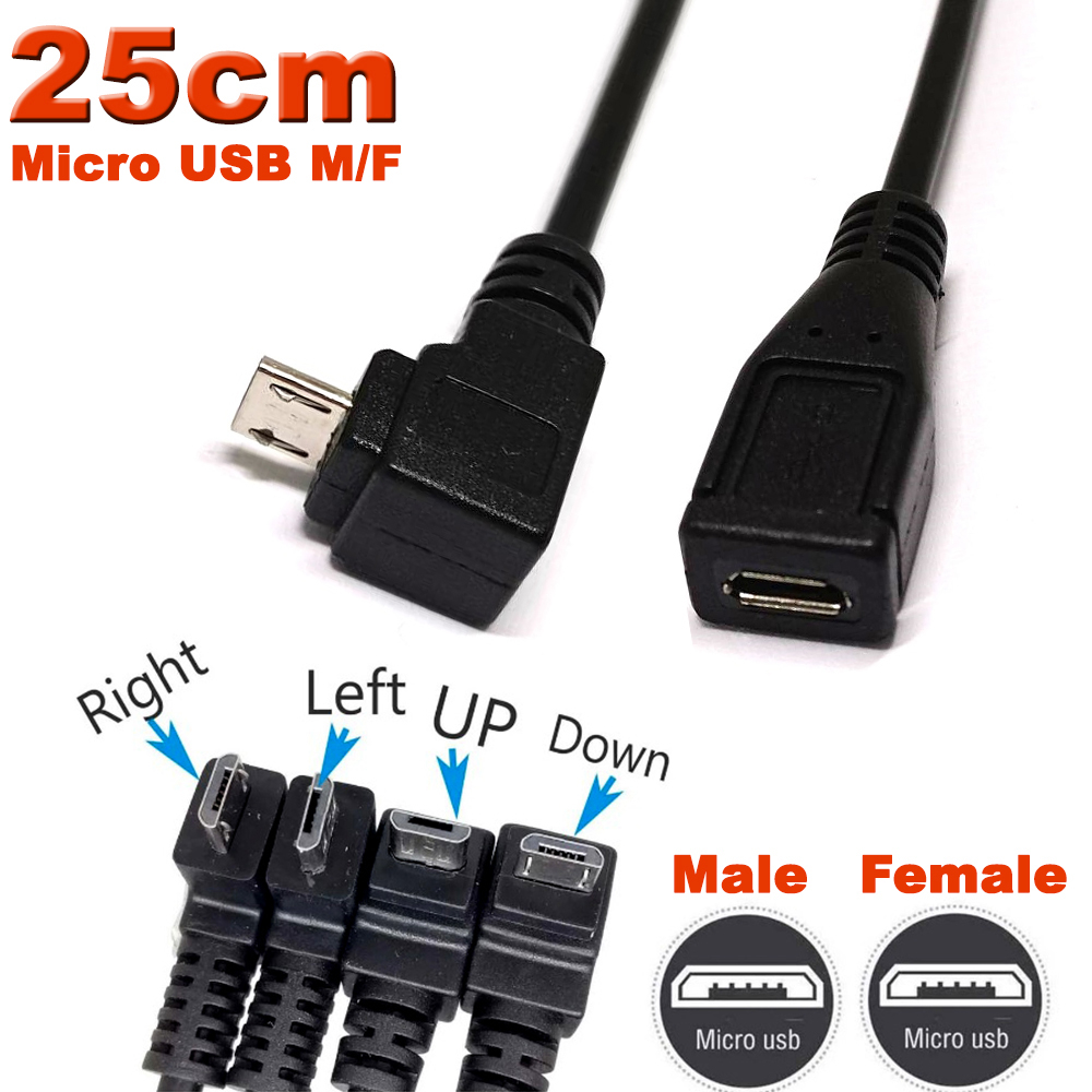 Up & Down & Left & Right Angled 90 Degree USB Micro USB Male To Female ...