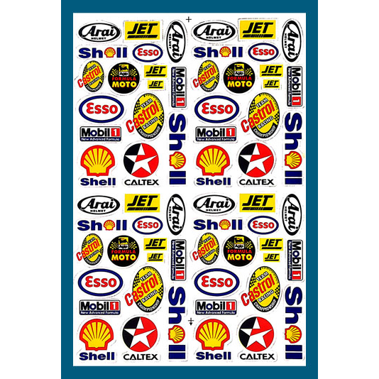 สติกเกอร์ Team Castrol Shell CALTEX Racing (สีน้าเงิน) สติกเกอร์แต่งรถ ...