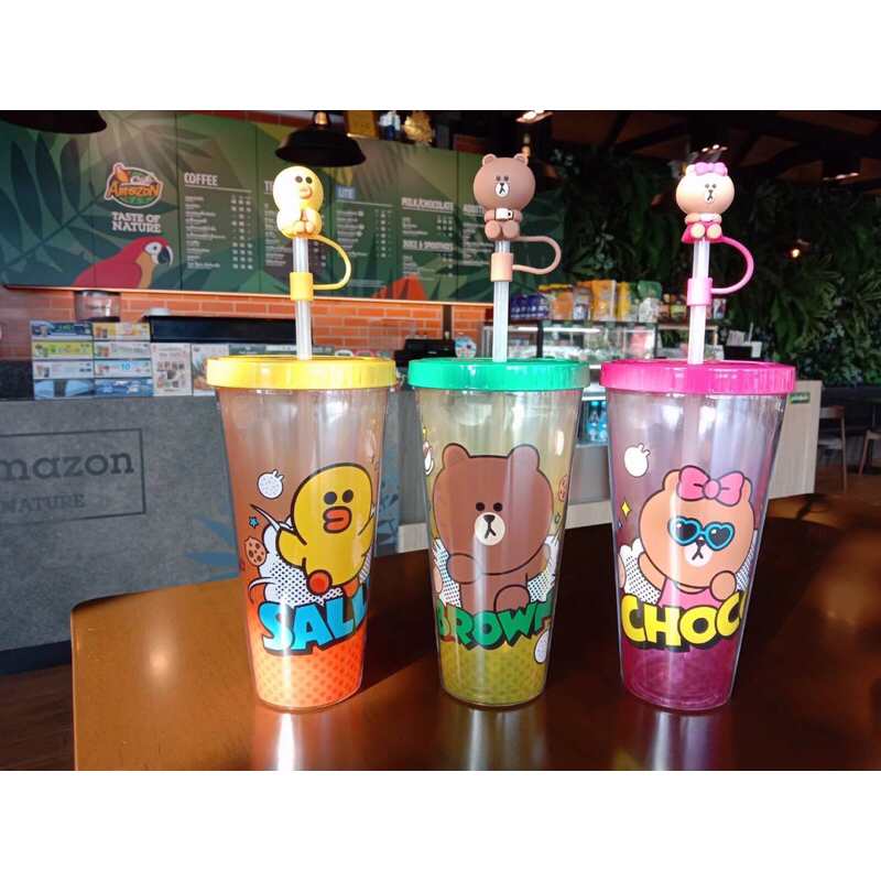แก้วพลาสติก คาเฟ่อเมซอน Line&Friend ขนาด 22 OZ | Shopee Thailand