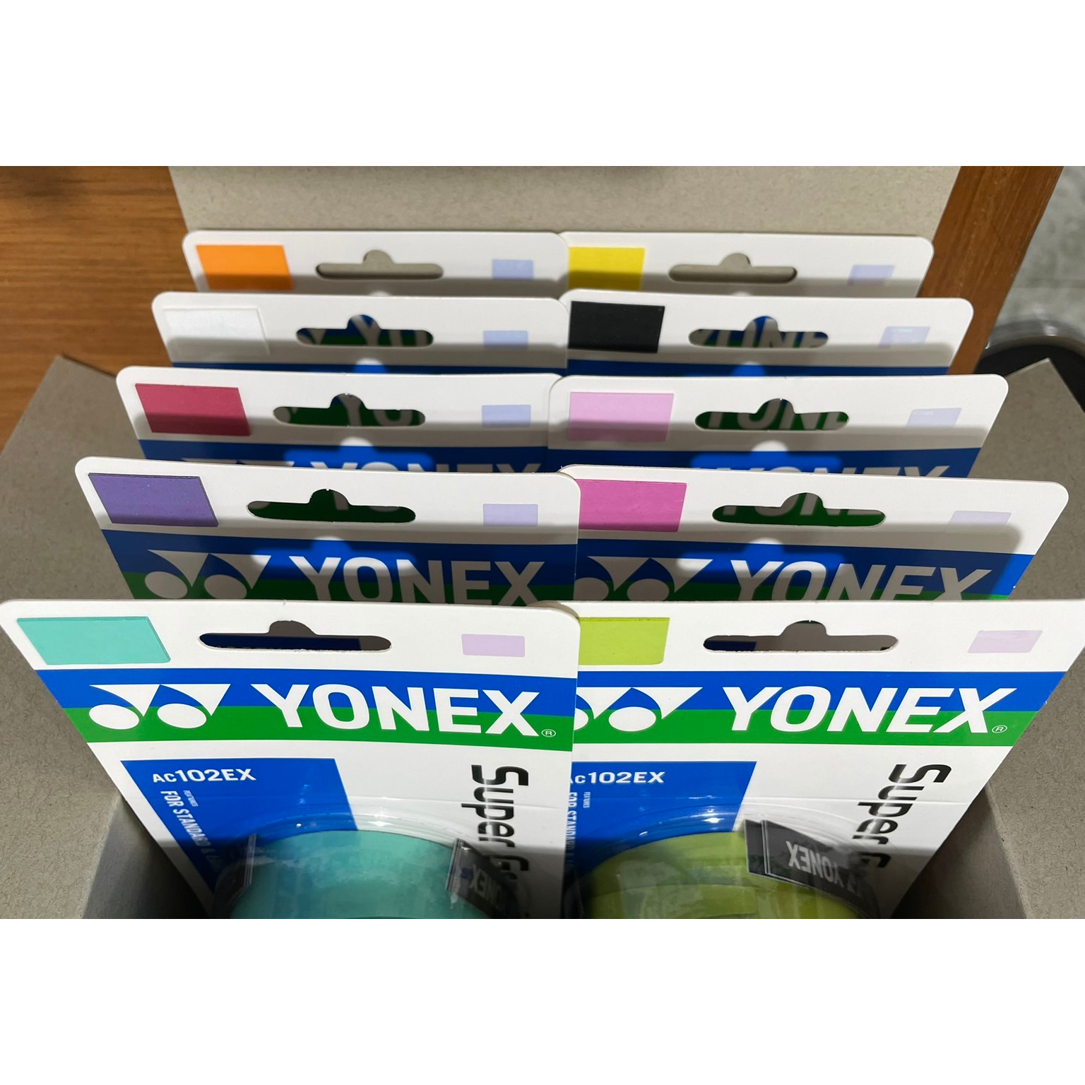 ยางพันด้าม YONEX รุ่น AC102EX - ยกกล่องครบ 10 สี (แท้ 100%) **ราคาพิเศษ ...