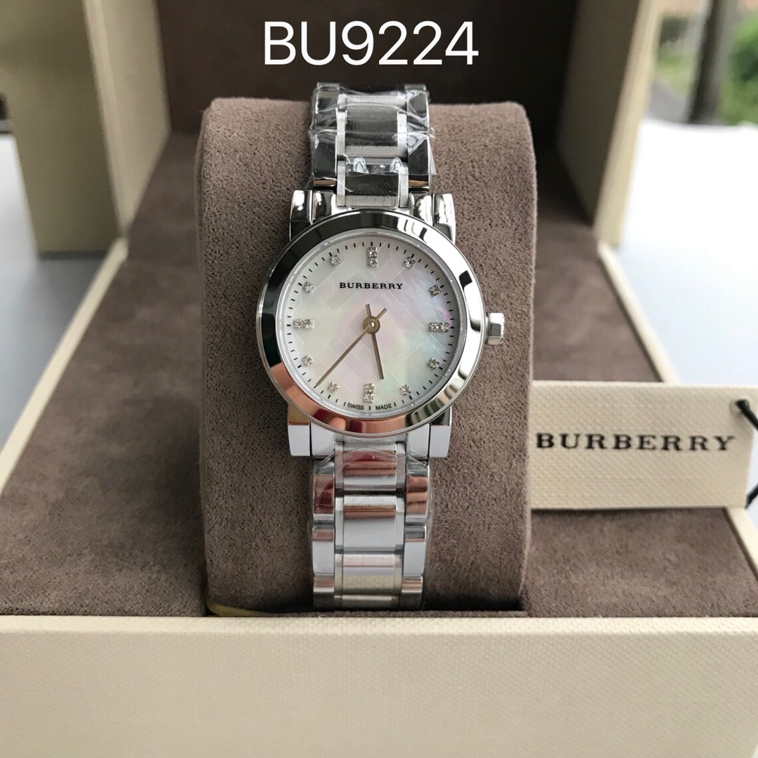 Burberry Women's Watch Mother of Pear diamond set Silver Stainless ...