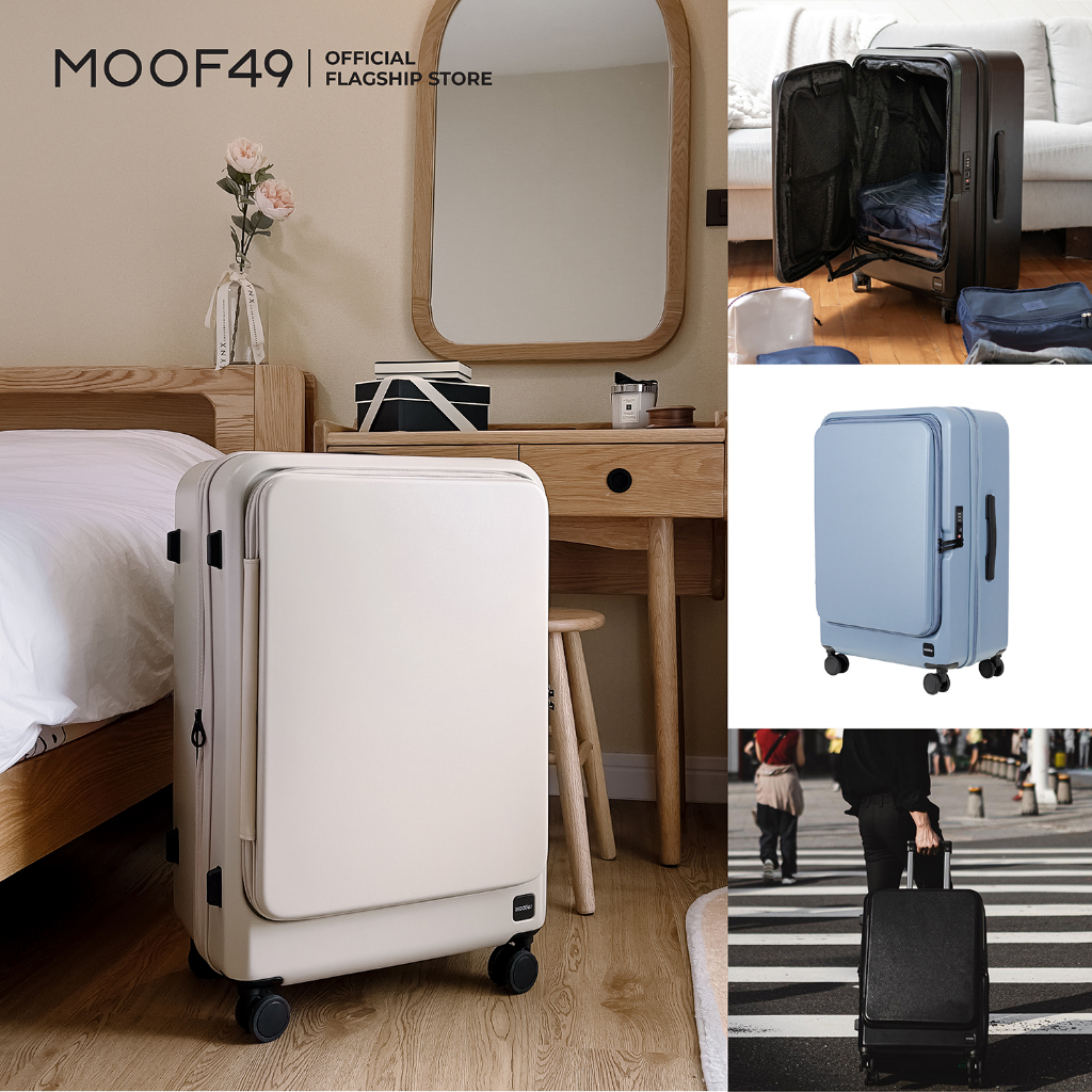 MOOF49 กระเป๋าเดินทางรุ่น RIM Series Luggage ขนาด 25" (รับประกัน 1 ปี) PC100% ล้อ hinomoto เปิด ...