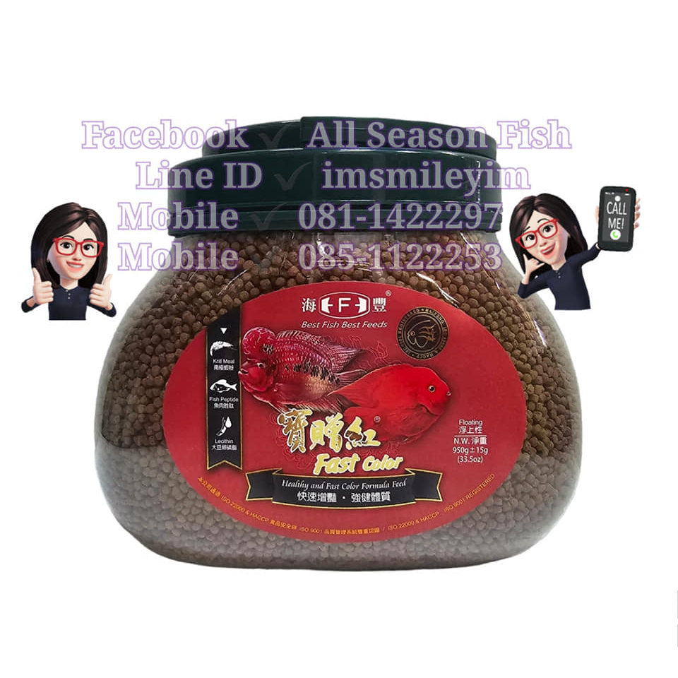 950 g. ~F~ Hai Feng Fast Color รูปปลานกแก้ว กระปุกน้ำเต้าสีแดง | Shopee ...