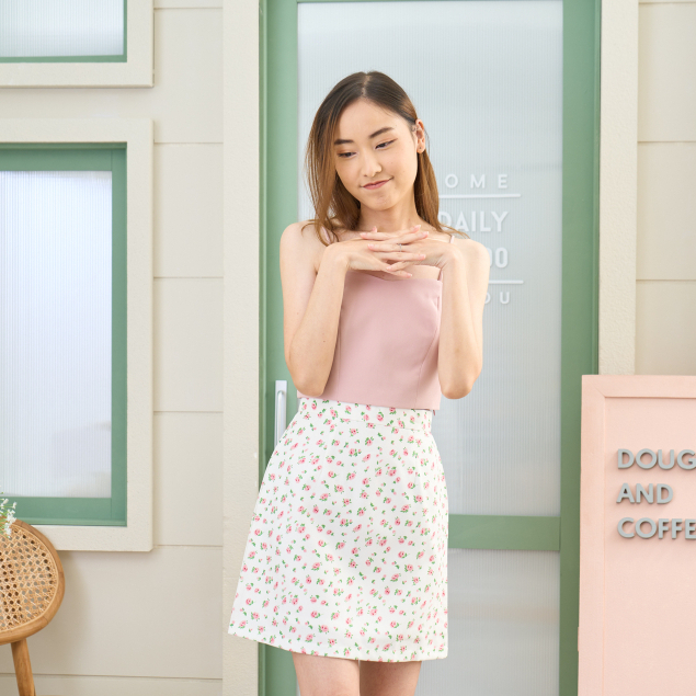 Pixie Skirt (White Roses) กระโปรงเอวสูง ทรงเอ | Shopee Thailand