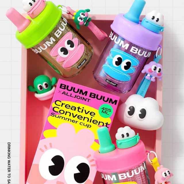 แก้วน้ำพกพาพร้อมหลอด แบรนด์ Alljoint รุ่น Buum buum 455ml แท้💯**มีช่อง ...