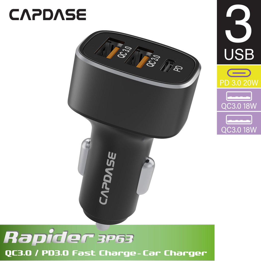 CAPDASE Rapider 3P56 QC 3.0 / PD 3.0 Fast Charging Car Charger | Shopee ...