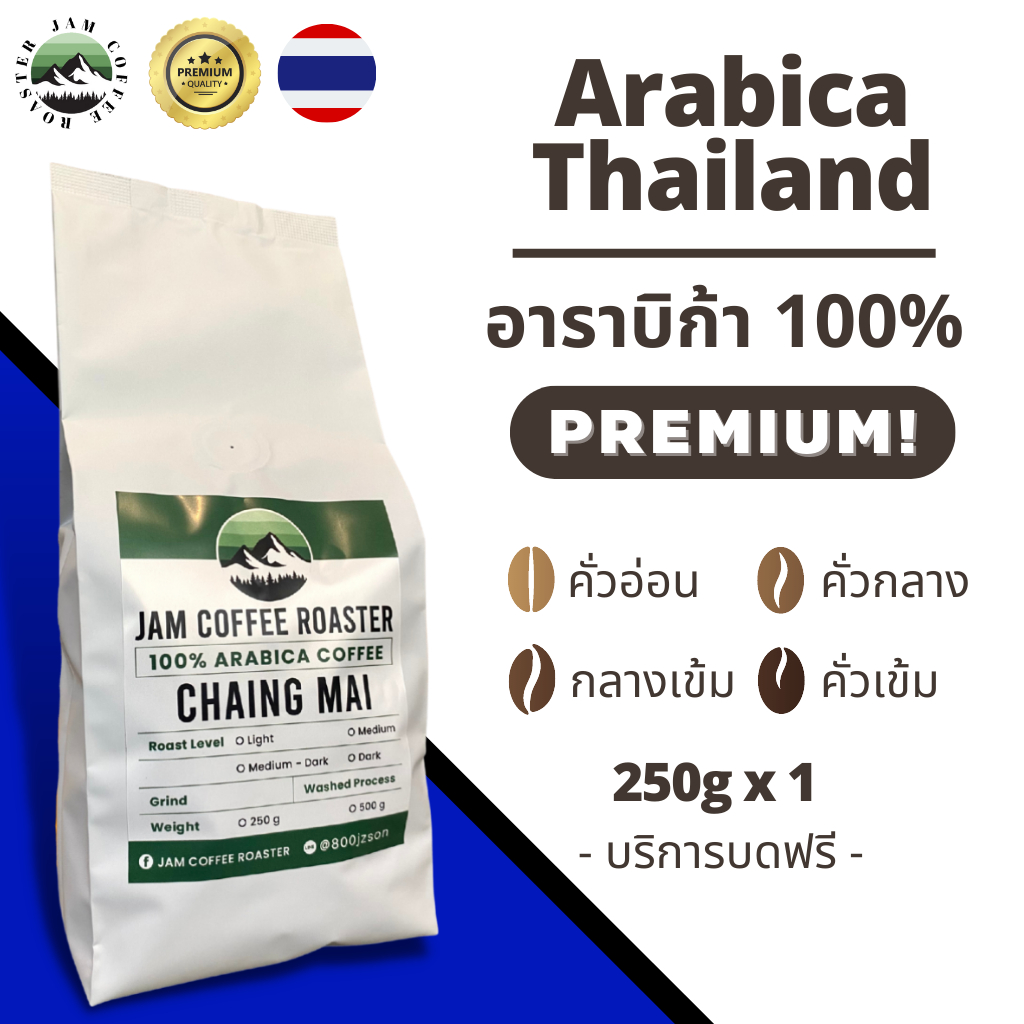 JAM Coffee Roaster เมล็ดกาแฟอาราบิก้า ขนาด 250 กรัม เกรดพรีเมี่ยม คัด ...