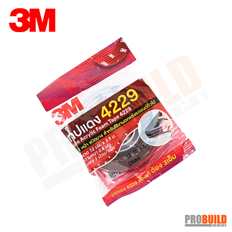 3M 4229 เทป 2 หน้า เทปแดง สำหรับใช้งานตกแต่งรถยนต์ทั่วไป ขนาด 12 มม. x ...