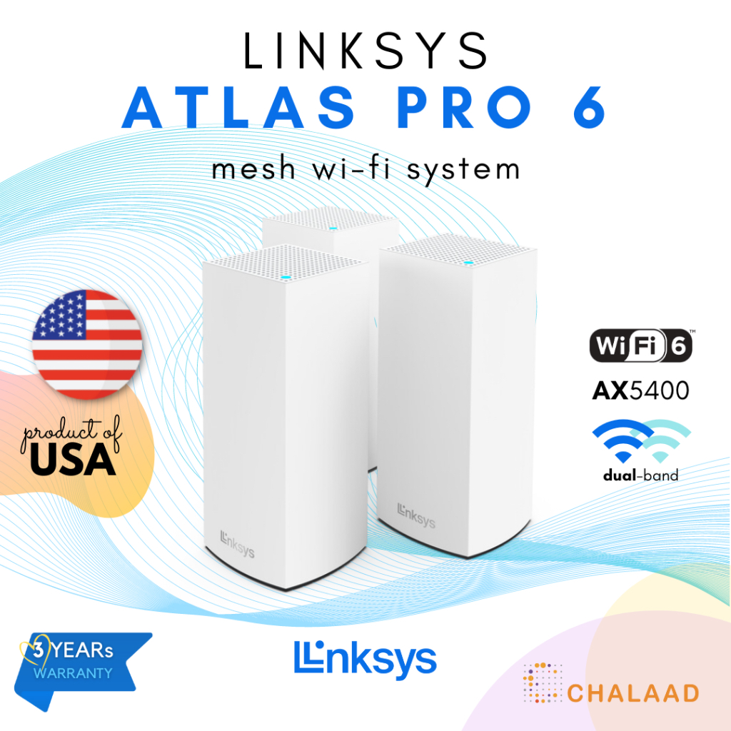 Linksys Atlas Pro 6 MX5502 / MX5503 Mesh Wi-Fi 6 System เราเตอร์ WiFi6 Dual band รุ่นโปร AX5400 ...