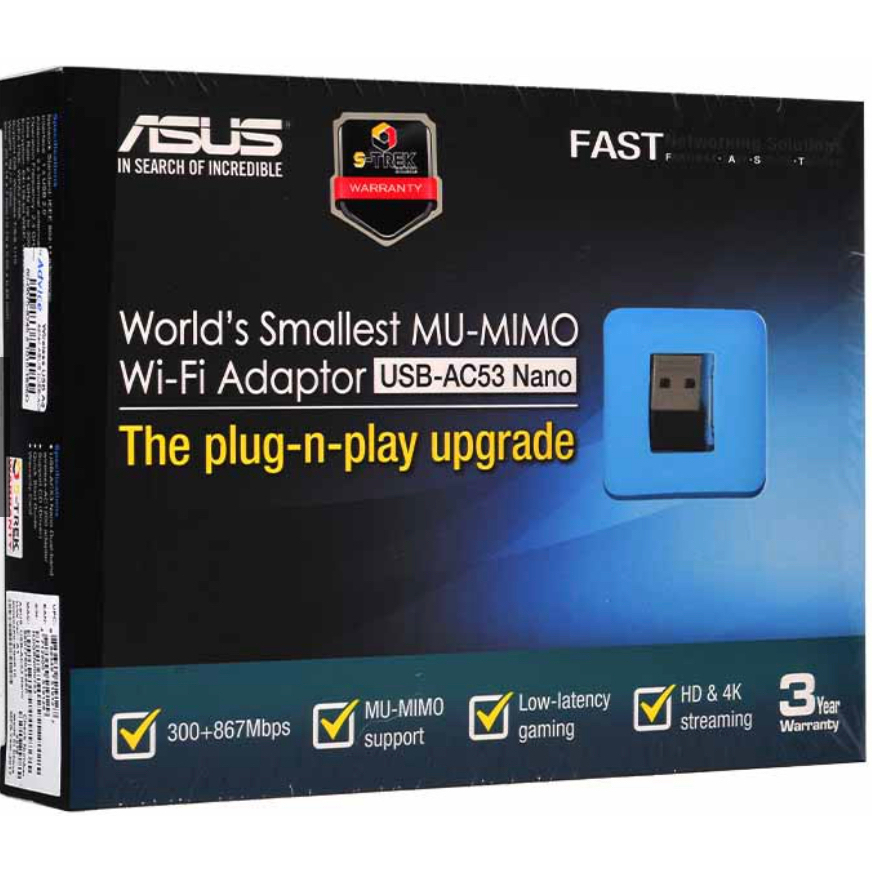 ASUS Wireless USB Adapter (USB-AC53 Nano) AC1200 Dual Band | Shopee ...