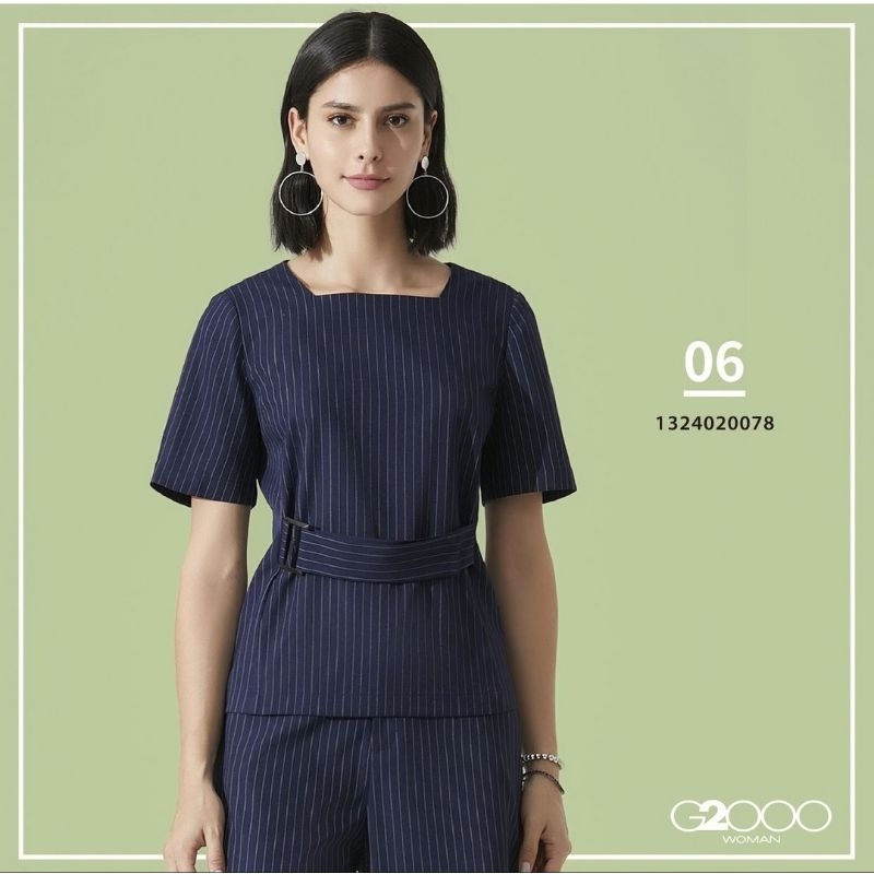 g2000 เสื้อ สีน้ำเงิน ลาย ขาว size 38 สภาพ 90% ราคา 340 บาท | Shopee ...