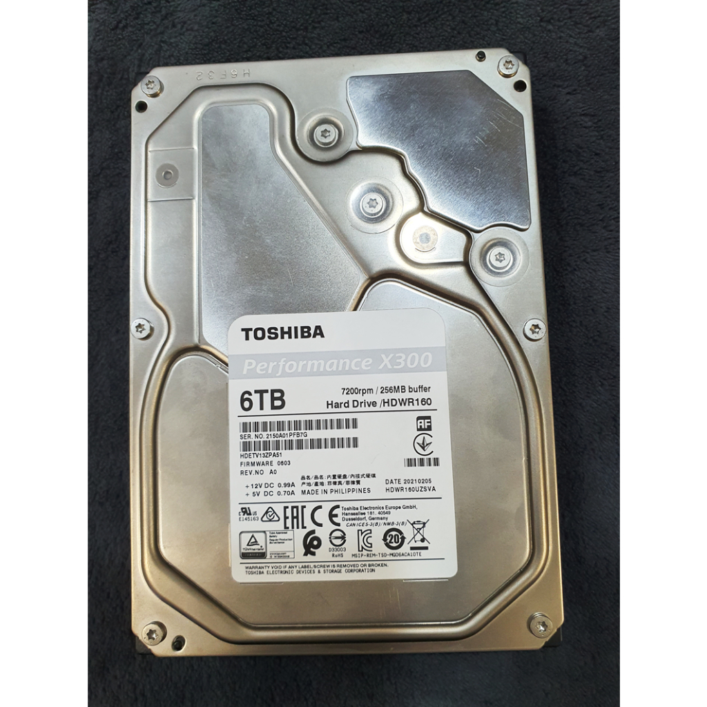 HDD 6TB (ฮาร์ดดิสก์ 3.5) Toshiba X300 (256MB., 7200RPM, HDWR160UZSVA ...