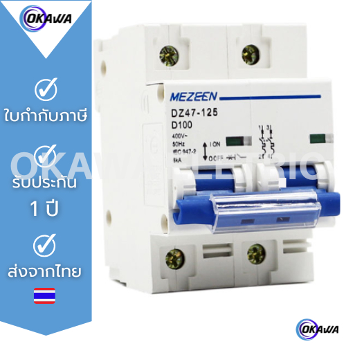 เบรกเกอร์ไฟฟ้า AC 2 pole mcb Mini circuit breaker มีรุ่น 63 A และรุ่น ...