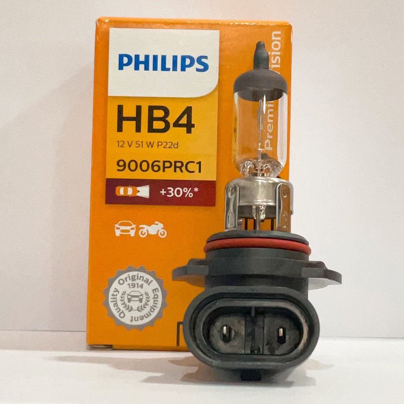 หลอดไฟหน้า รถยนต์ Philips Premium Vision +30% ขั้ว H1 H3 H4 H7 HB3 HB4 ...